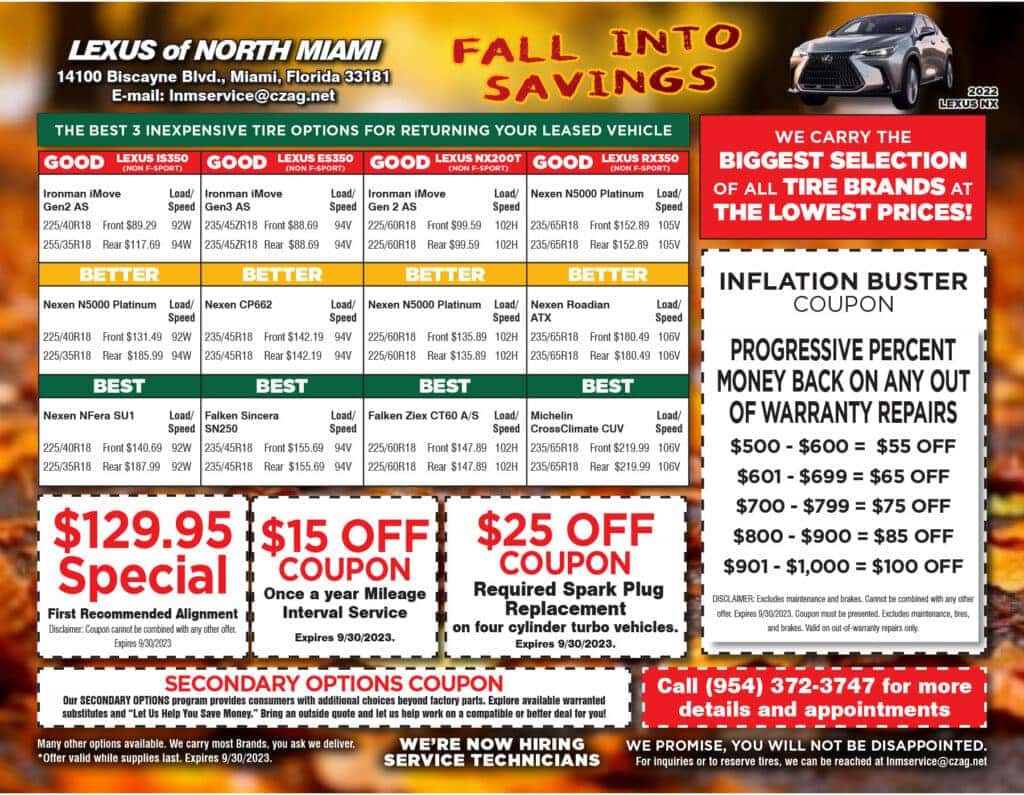 Auto Service Specials | Lexus of North Miami | Miami FL.