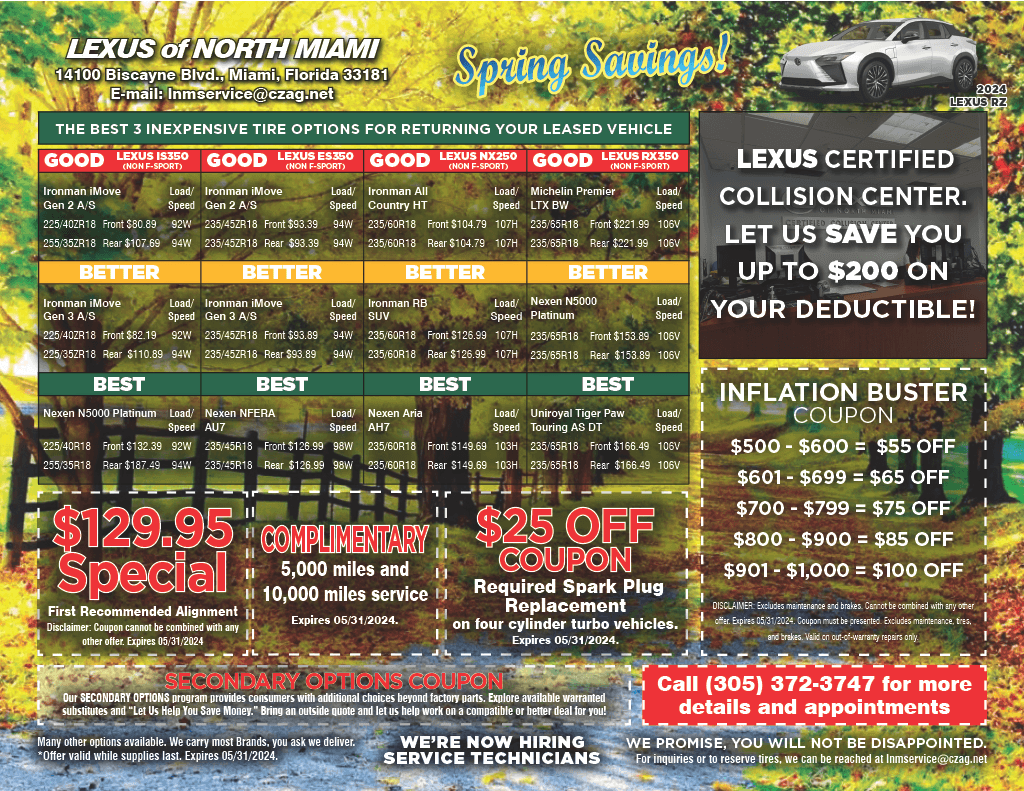 Auto Service Specials | Lexus of North Miami | Miami FL.