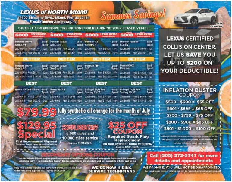 Auto Service Specials | Lexus of North Miami | Miami FL.