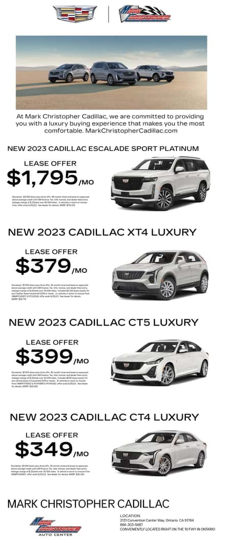 Current New Cadillac Specials Offers | Mark Christopher Cadillac
