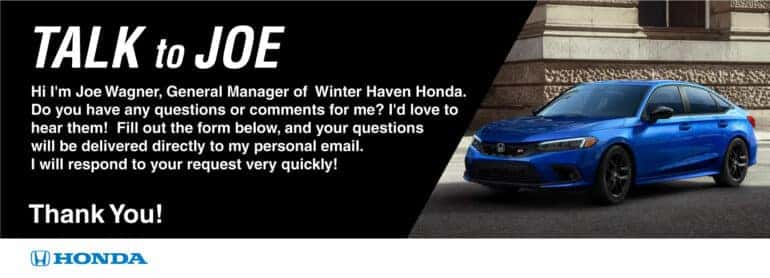 Talk to the General Manager | Winter Haven Honda